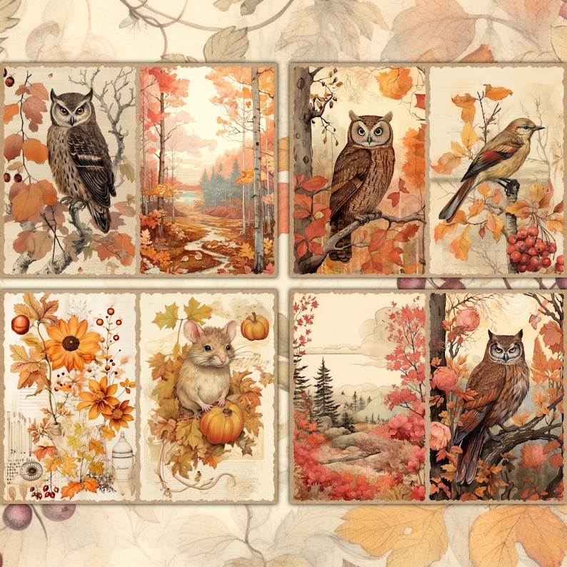 Autumn Forest Junk Journal Pages Fall Woodland Junk Journal Ephemera ...