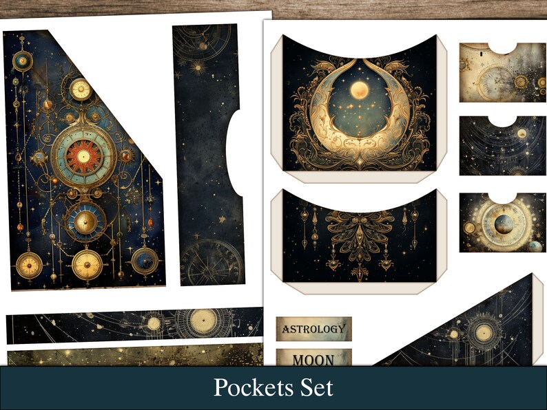 Moon Junk Journal Ephemera Printable Embellishments Celestial - Etsy