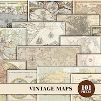 Map Digital Paper, Vintage Maps, Digital Paper, Antique Maps, Digital ...
