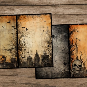 Halloween Junk Journal Pages, Halloween Digital Scrapbook Paper ...