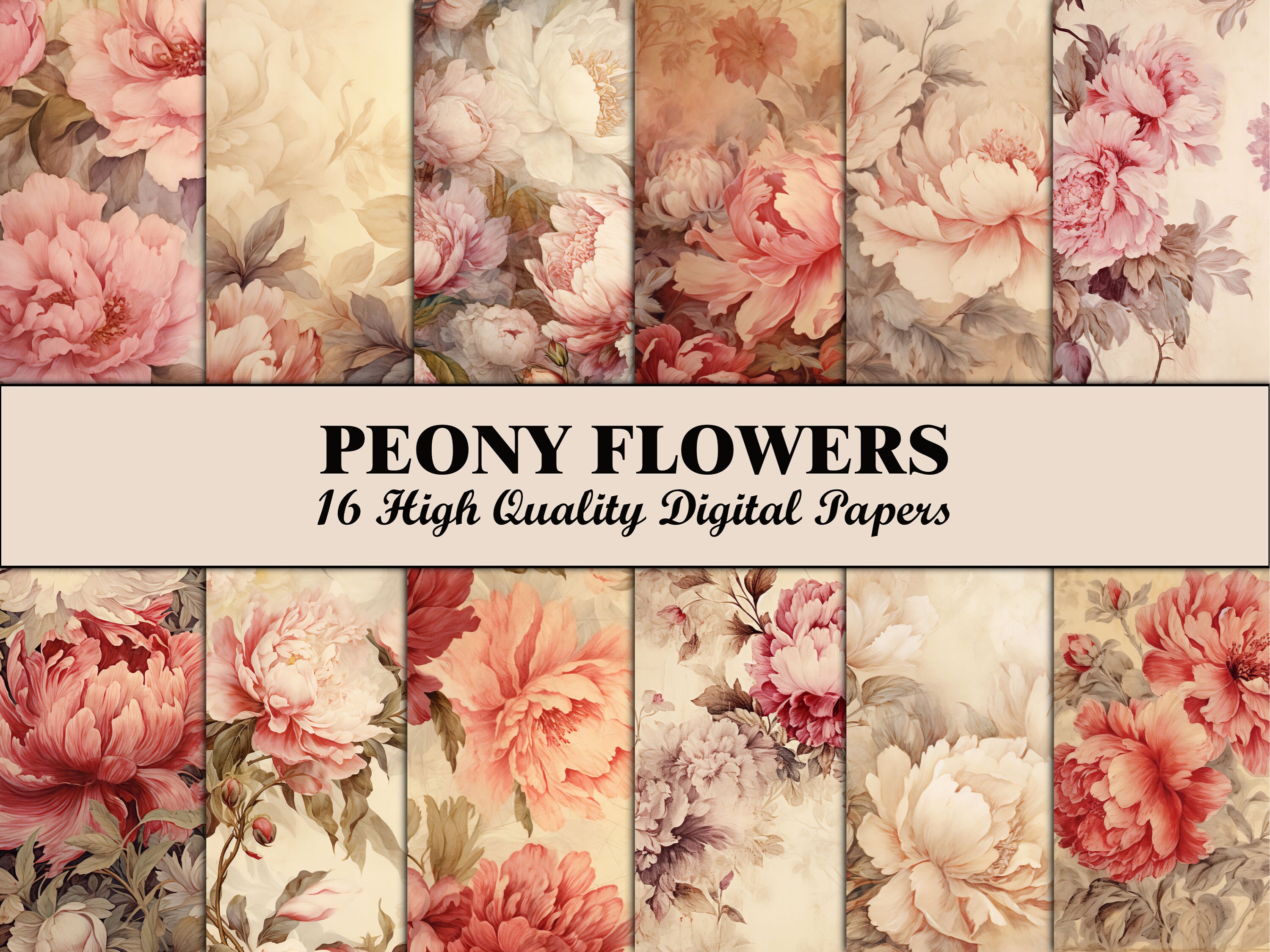 Floral Scrapbook Paper Pack Junk Journal Template Pink Blue Yellow ...