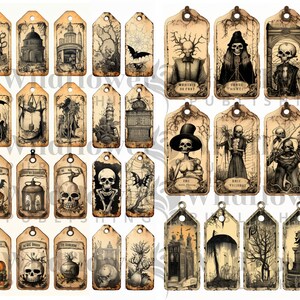 Halloween Junk Journal Tags & Labels, Halloween Craft Supplies ...