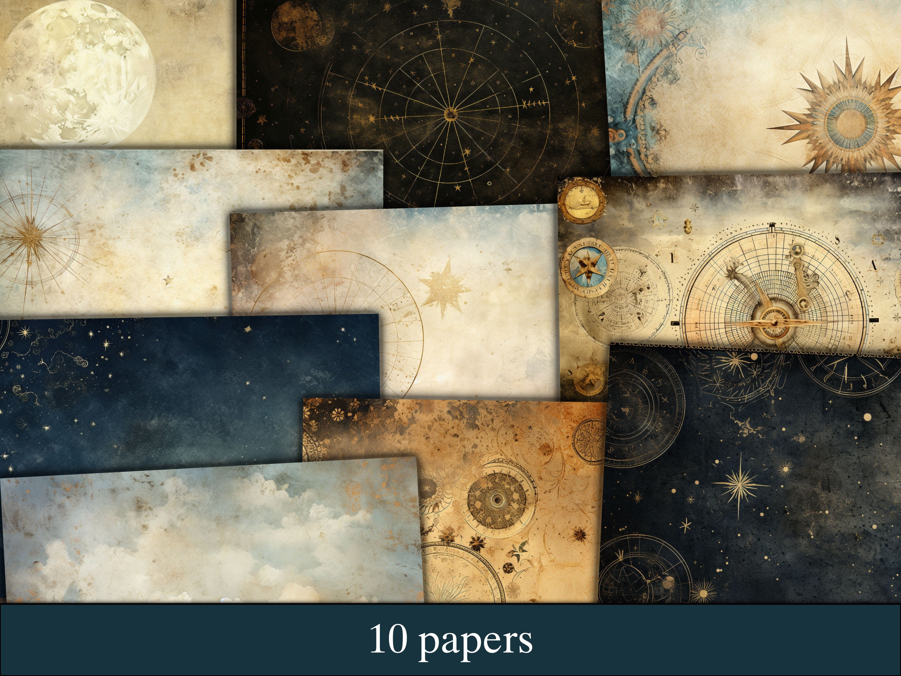 Moon Junk Journal Ephemera Printable Embellishments Celestial Junk ...