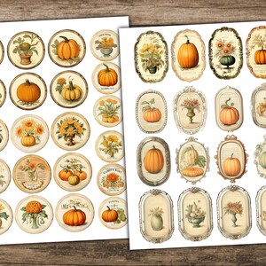 Fall Junk Journal Supplies Pumpkin Junk Journal Tags Cards Orange ...