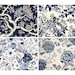 Navy Blue Floral Scrapbook Paper Botanical Ornamental Pattern Plants ...
