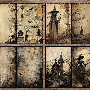 Halloween Junk Journal Kit, Junk Journal Pages, Tags, Cards, Labels ...