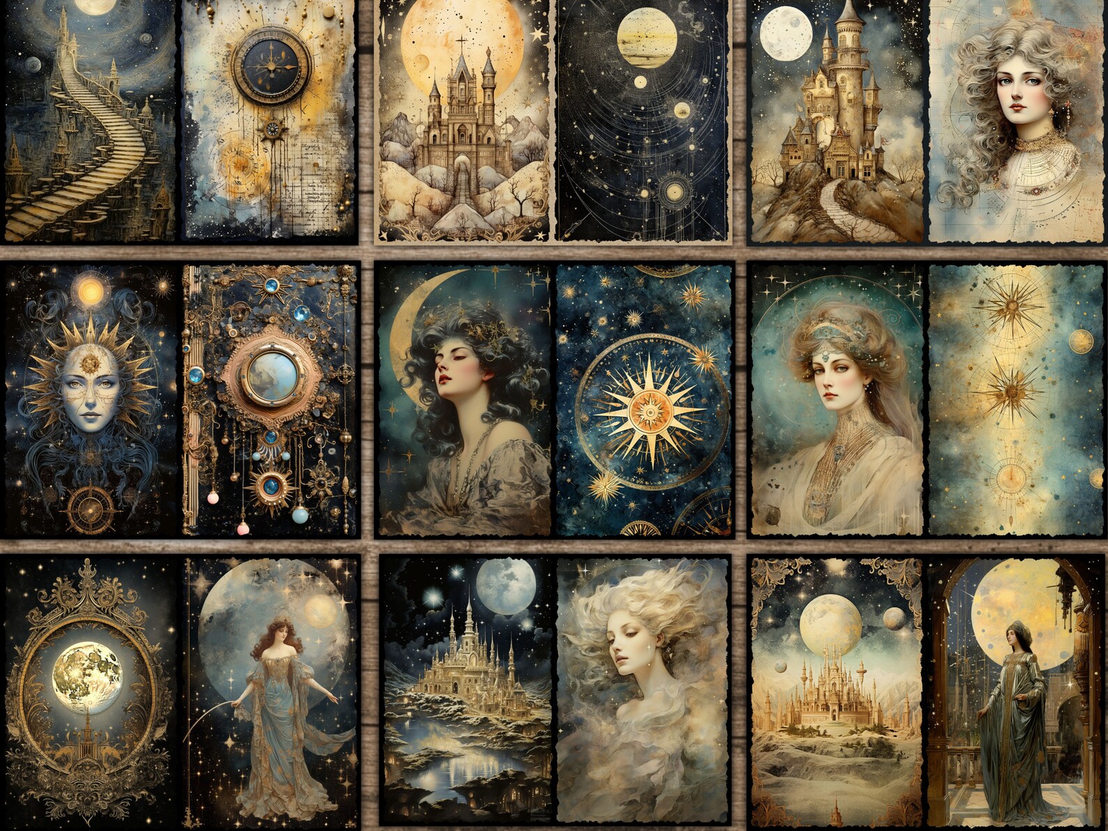 Moon Junk Journal Ephemera Printable Embellishments Celestial Junk ...