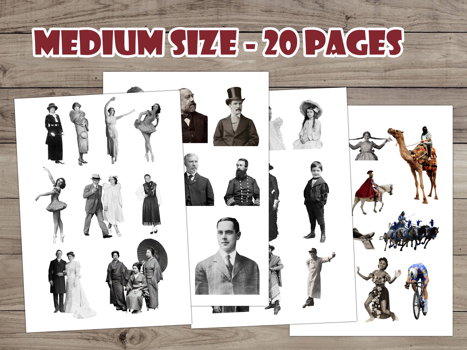 Cutouts of People, 40 Collage Sheets, 400+ Fussy Cut People, Vintage ...