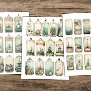 Ocean Junk Journal Tags Blue Junk Journal Supplies Sea Nautical ...