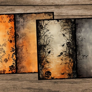 Halloween Junk Journal Pages, Halloween Digital Scrapbook Paper ...