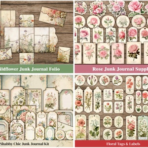 Floral Junk Journal Kit Printable Rose Junk Journal Ephemera Bundle ...