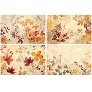 Fall Scrapbook Paper Autumn Junk Journal Pages Orange Digital Paper ...