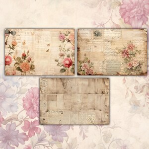 Freebies | Free Vintage Junk Journal Ephemera Kit Floral Scrapbook ...