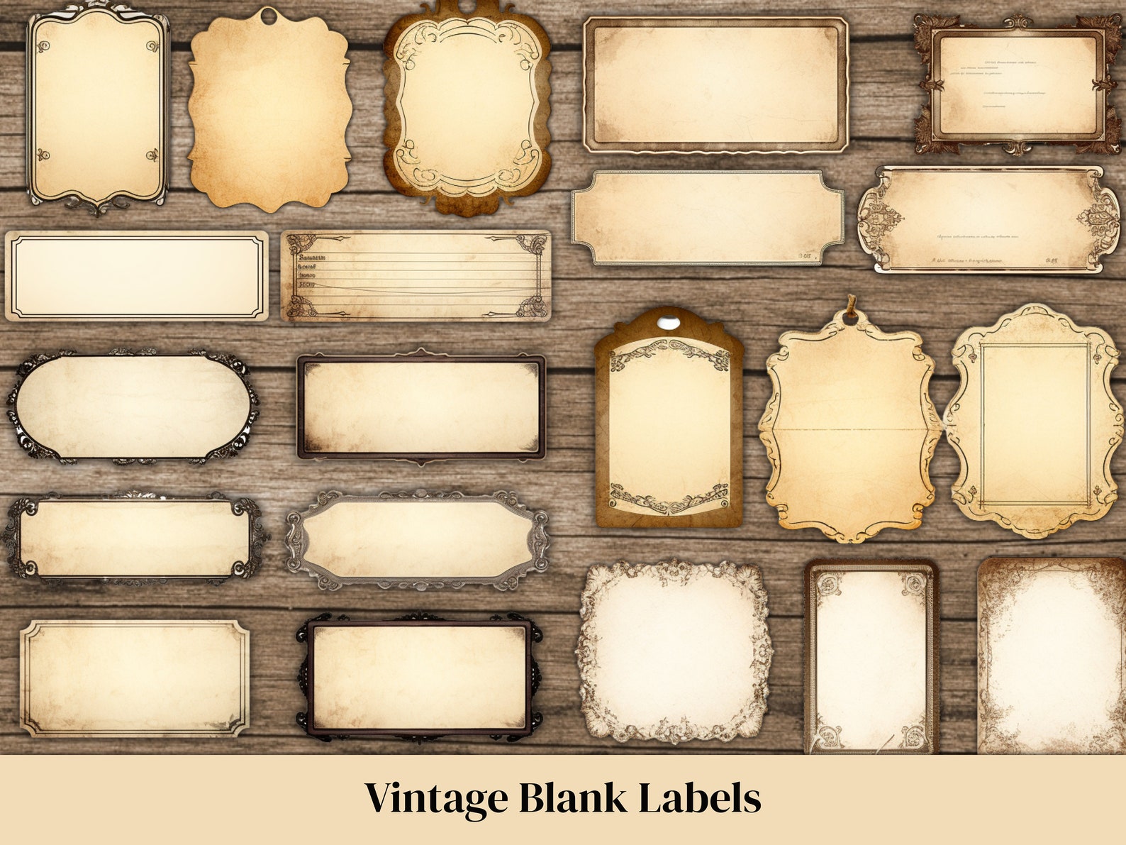Printable Blank Labels, Junk Journal Labels Tags, Vintage Ephemera ...