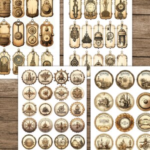 Steampunk Junk Journal Printable Ephemera Industrial Junk Journal Tags ...