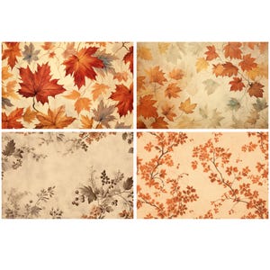 Fall Scrapbook Paper Autumn Junk Journal Pages Orange Digital Paper ...