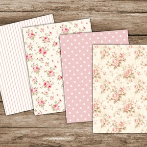 Seamless Floral Pattern Rose Scrapbook Paper Cute Shabby Chic Junk ...