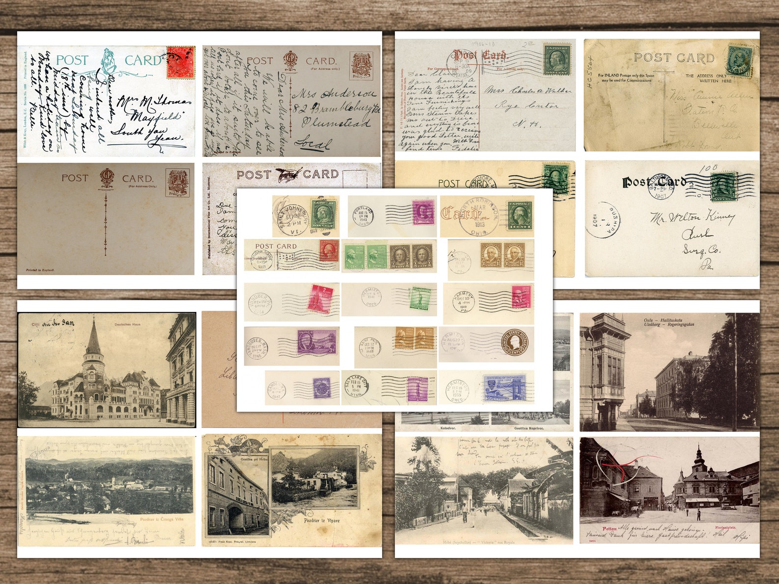 Postcard Ephemera for Junk Journals, Postcards Junk Journal Ephemera ...