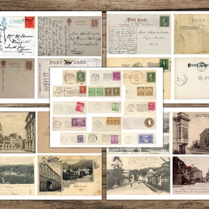 Postcard Ephemera for Junk Journals, Postcards Junk Journal Ephemera ...