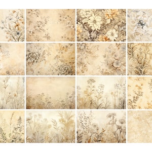 Boho Scrapbook Paper Floral Ornamental Pattern Junk Journal Pages ...