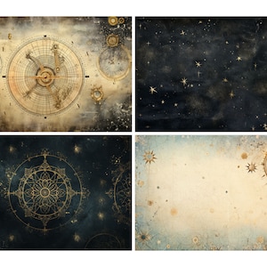 Celestial Scrapbook Paper Junk Journal Moon Digital Paper Ephemera ...
