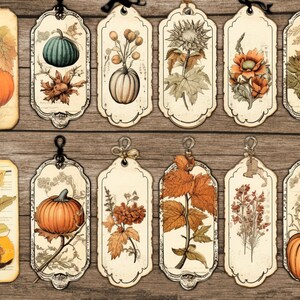 Pumpkin Junk Journal Tags, Fall Junk Journal Kit, Orange Red Journal ...