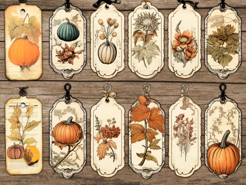 Pumpkin Junk Journal Tags, Fall Junk Journal Kit, Orange Red Journal ...