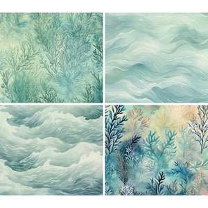 Sea Scrapbook Paper Ocean Junk Journal Pages Blue Junk Journal Kit ...