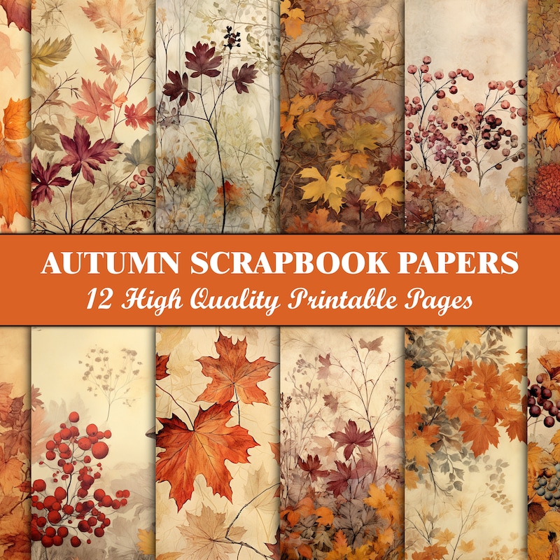 Fall Scrapbook Paper - Etsy