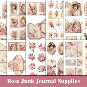Pink Junk Journal Kit Printable Pink Ephemera Floral Rose Junk Journal ...