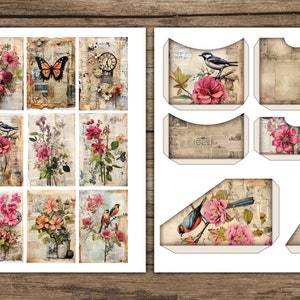 Vintage Junk Journal Kit Floral Junk Journal Pages Pink Vintage ...
