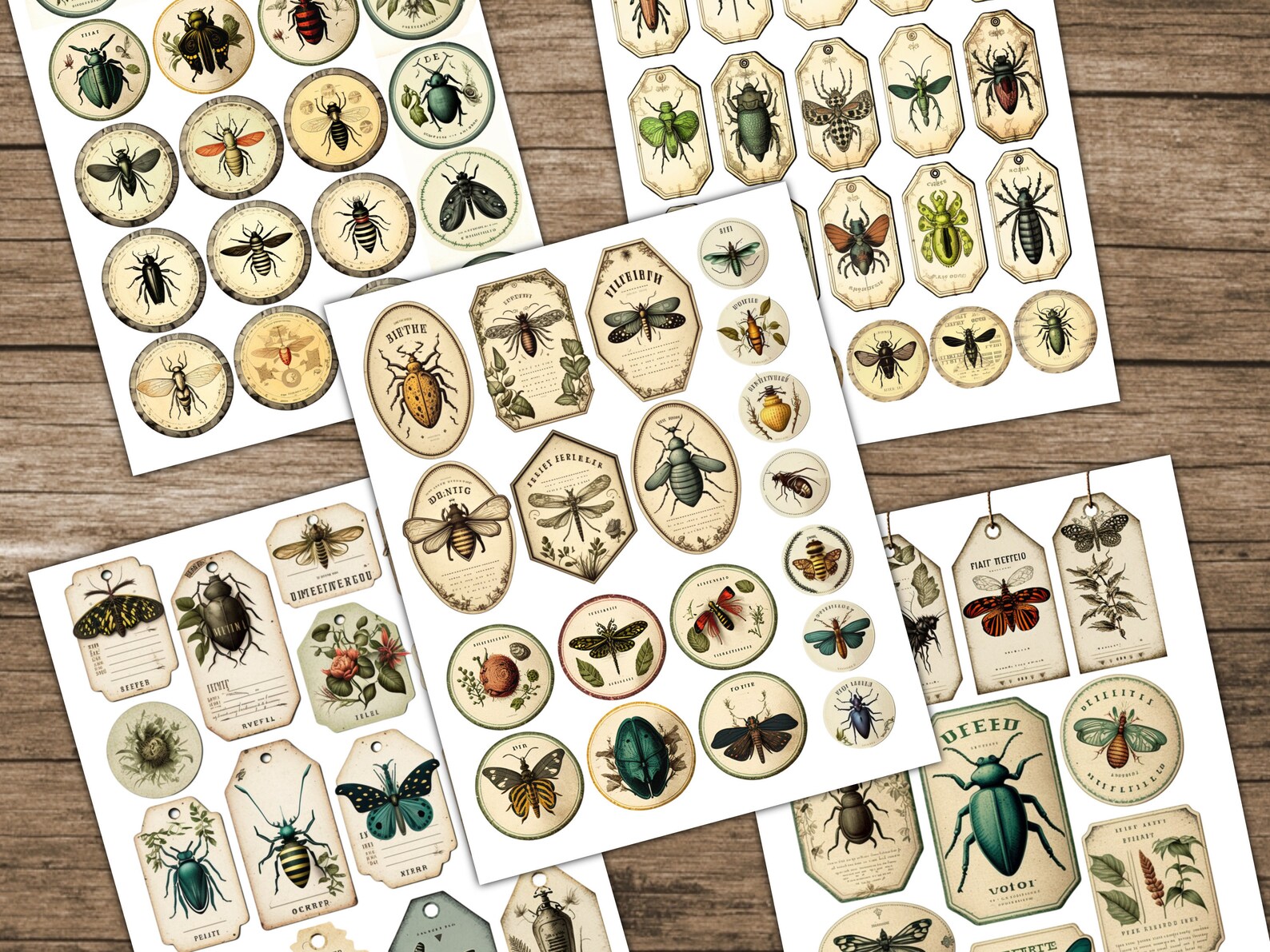 Junk Journal Ephemera Entomology Insect Butterfly Junk Journal Tags ...