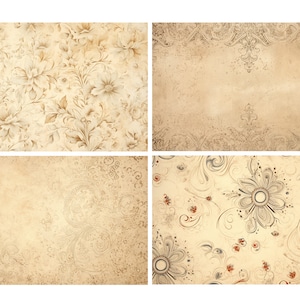 Boho Scrapbook Paper Floral Ornamental Pattern Junk Journal Pages ...