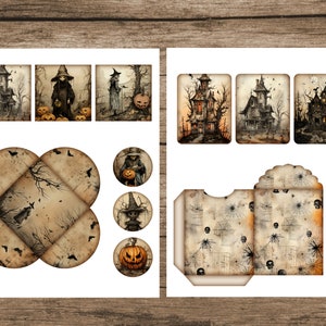 Halloween Junk Journal Supplies, Junk Journal Tags, Labels, Cards, Tab ...