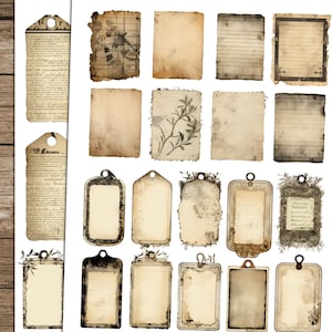 Grungy Junk Journal Tags Printable Ephemera Industrial Junk Journal ...