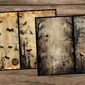 Halloween Junk Journal Pages, Halloween Digital Scrapbook Paper ...