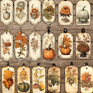 Pumpkin Junk Journal Tags, Fall Junk Journal Kit, Orange Red Journal ...