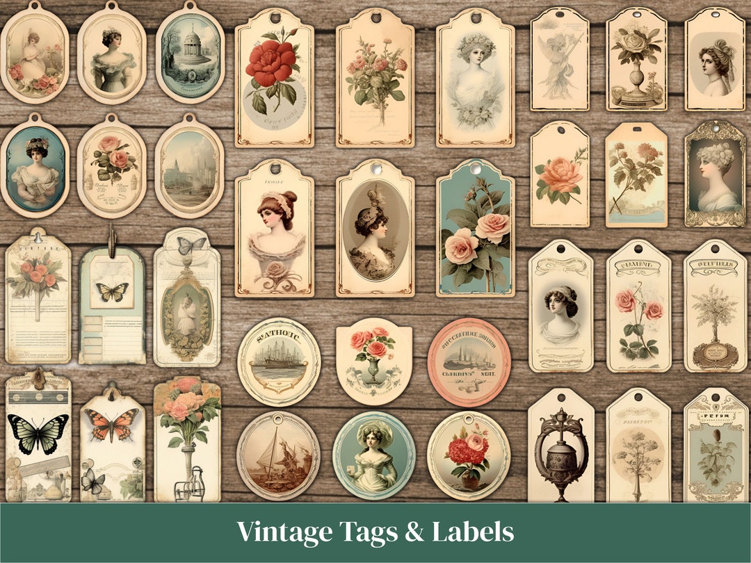 Junk Journal Tags | Junk Journal Labels, Fussy Cut Ephemera, Printable ...
