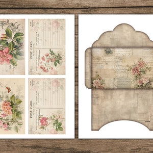 Vintage Junk Journal Kit Floral Junk Journal Pages Pink Vintage ...