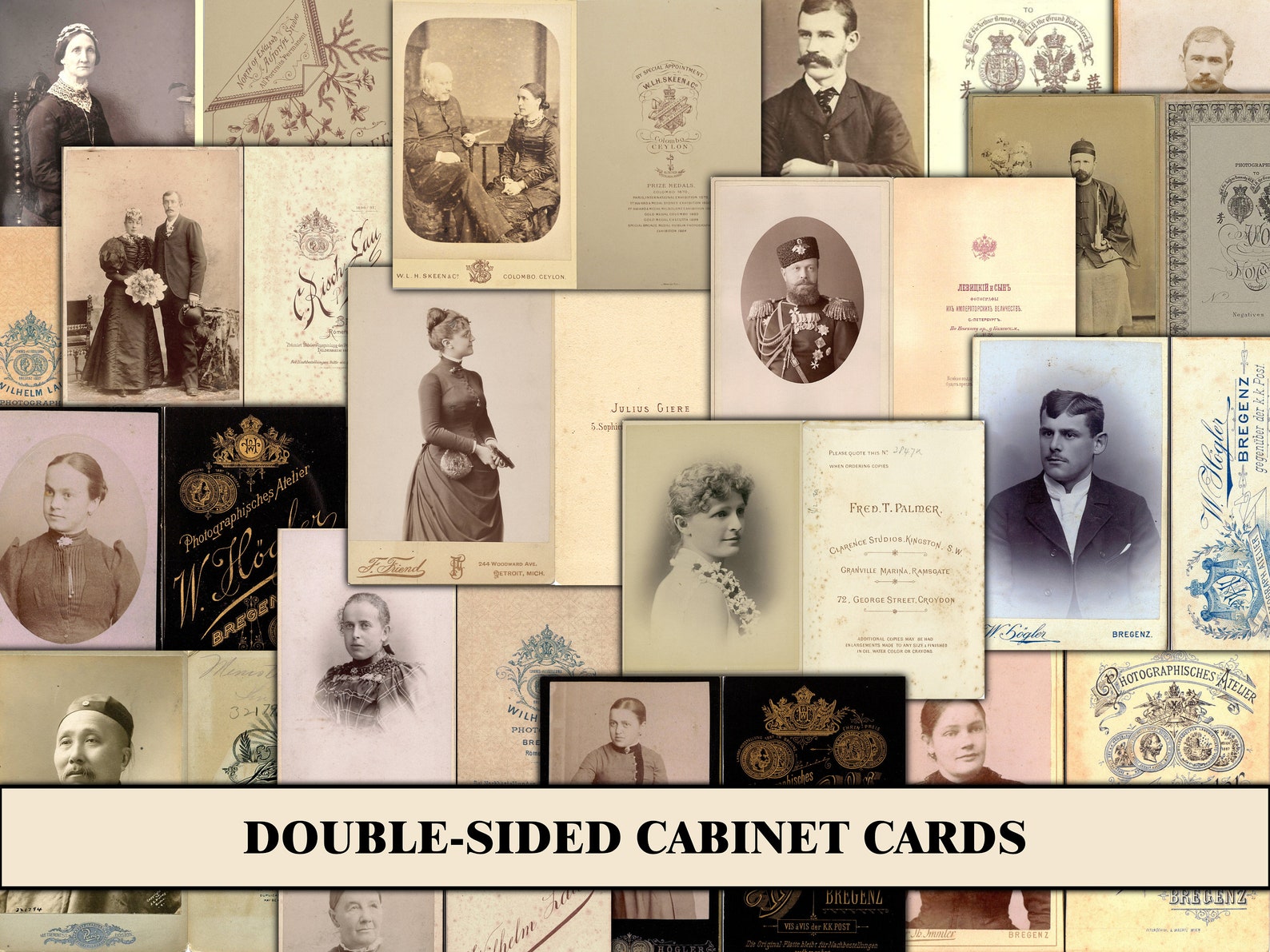Cabinet Cards, Old Photos Ephemera Bundle, Pack, Vintage Ephemera for ...