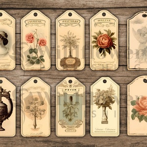 Junk Journal Tags | Junk Journal Labels, Fussy Cut Ephemera, Printable ...