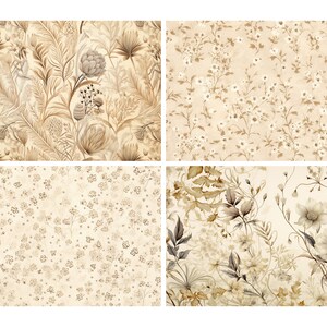 Boho Scrapbook Paper Floral Ornamental Pattern Junk Journal Pages ...