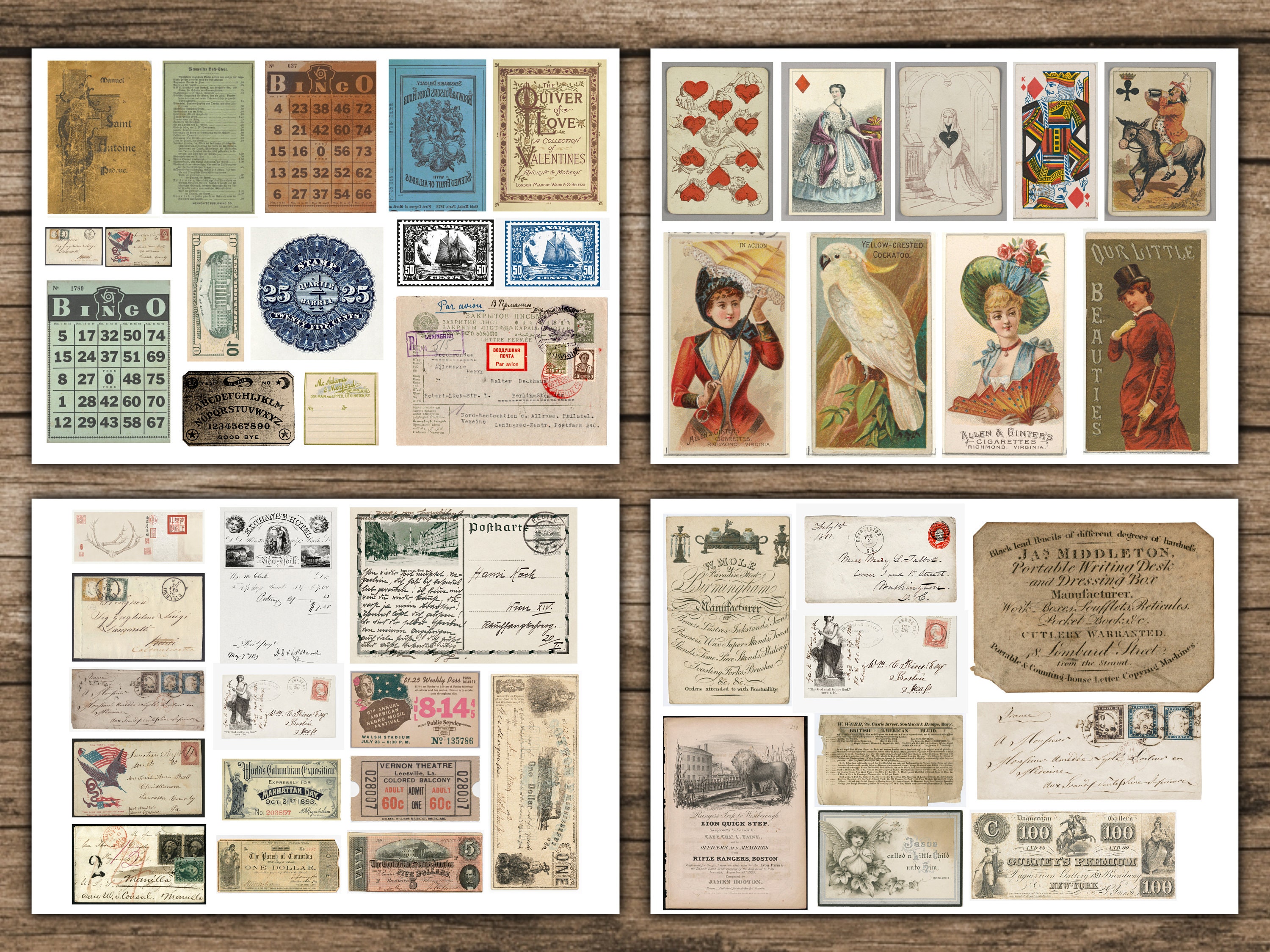 Ephemera for Junk Journals, Vintage Ephemera Pack, Ephemera Bundle, Old ...