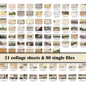 Postcard Ephemera for Junk Journals, Postcards Junk Journal Ephemera ...