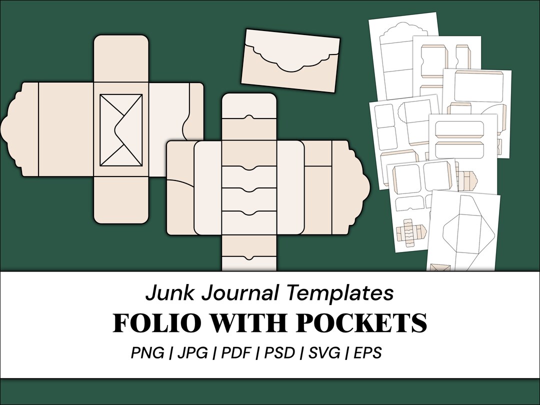 Junk Journal Folio Templates Pockets Template Envelope Template Tags ...