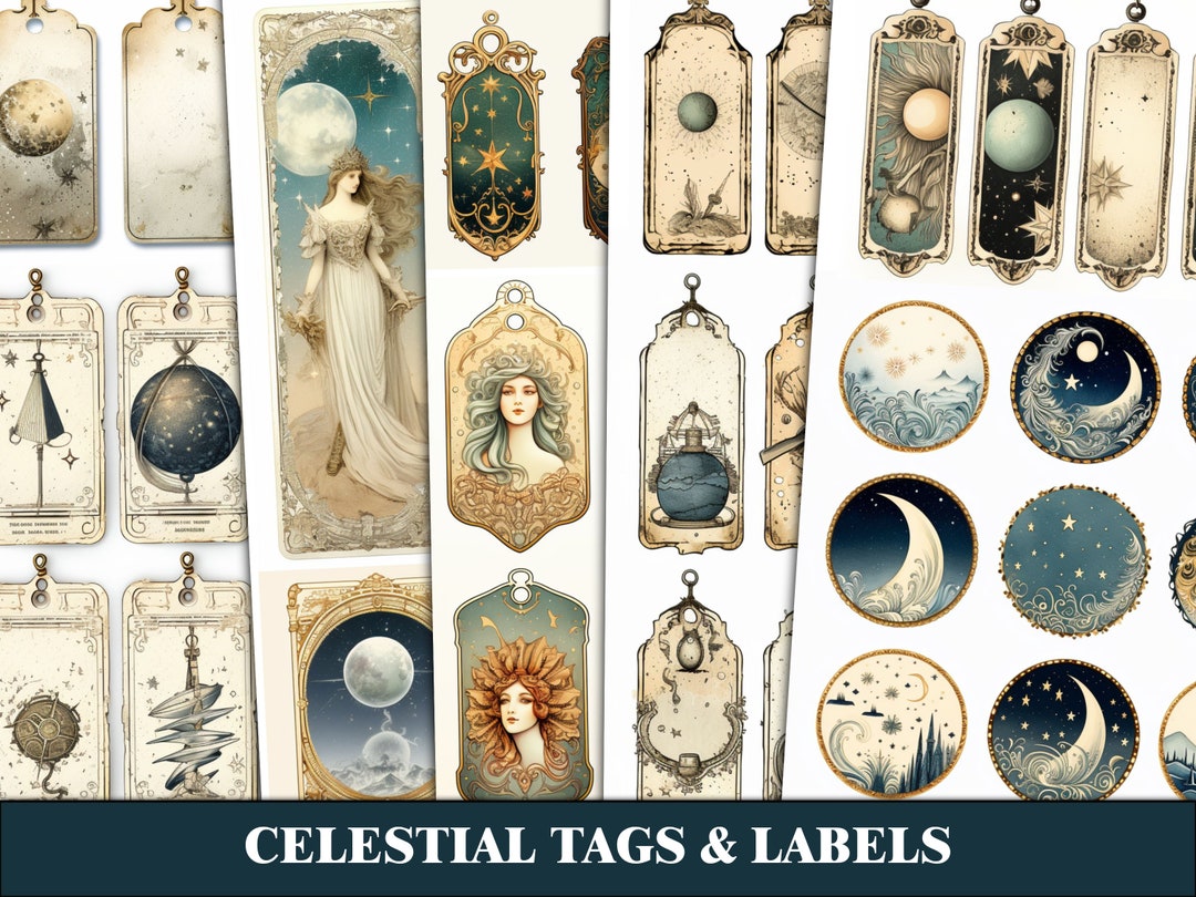 Moon Junk Journal Ephemera Printable Embellishments Celestial Junk ...