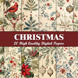 Christmas Scrapbook Paper Christmas Pattern Winter Junk Journal Pages ...