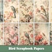 Bird Scrapbook Paper Junk Journal Pages Floral Junk Journal Rose Nature ...
