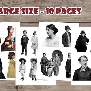 Cutouts of People, 40 Collage Sheets, 400+ Fussy Cut People, Vintage ...