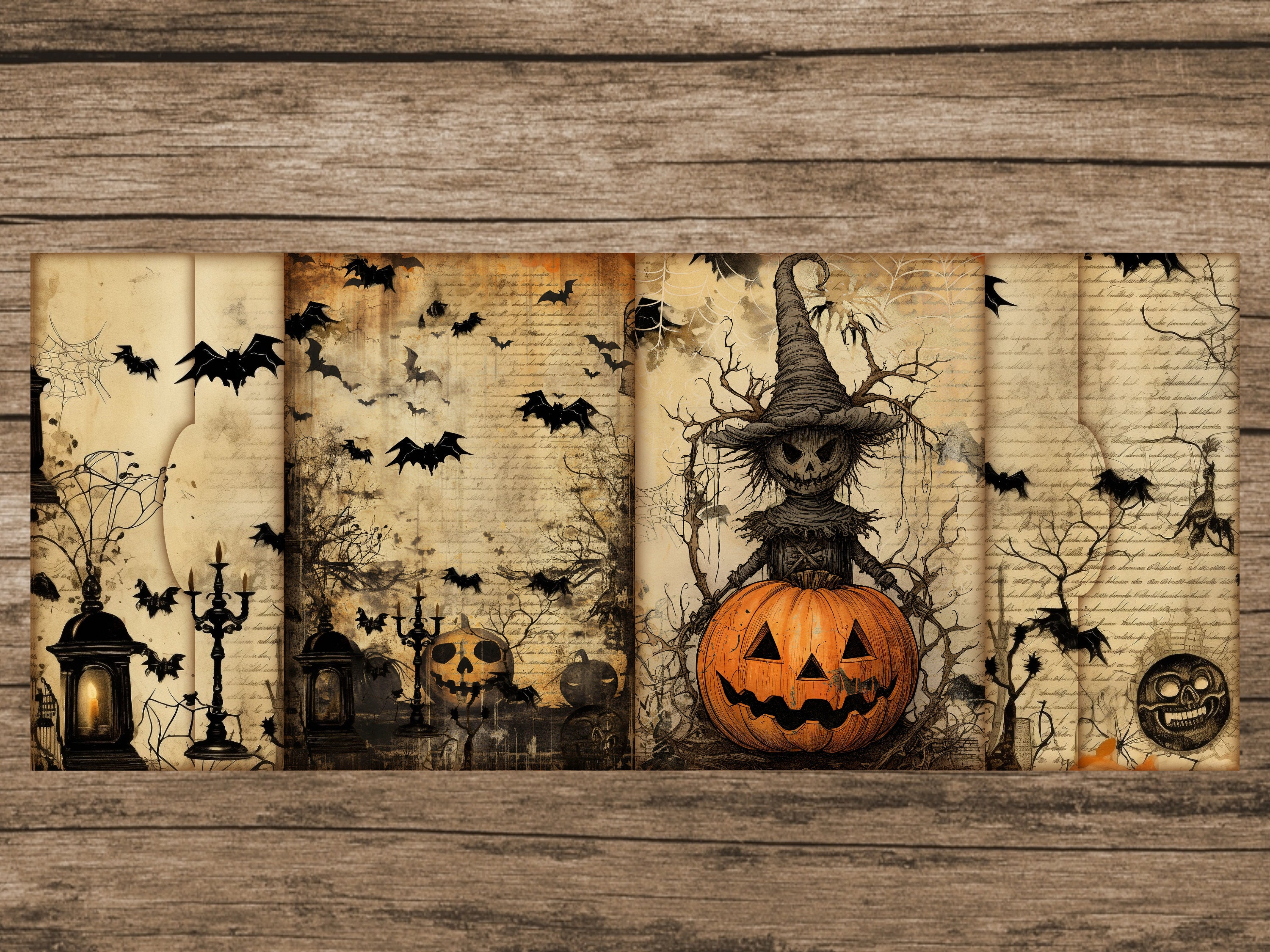 Halloween Junk Journal Folio Kit, Junk Journal Tab, Halloween Printable ...